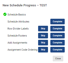 Adding a Schedule to Internals