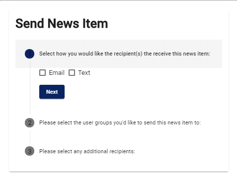 Sending News Items Via Text/Email