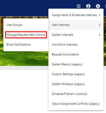 Manage Request Help Admins
